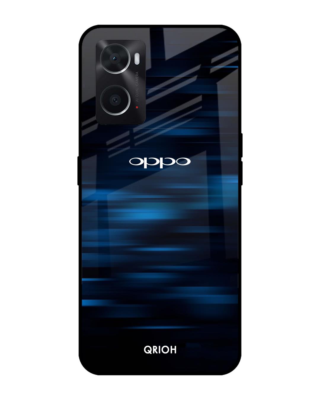 Buy Blue Rough Pastel Premium Glass Cover For Oppo A76 (Impact ...