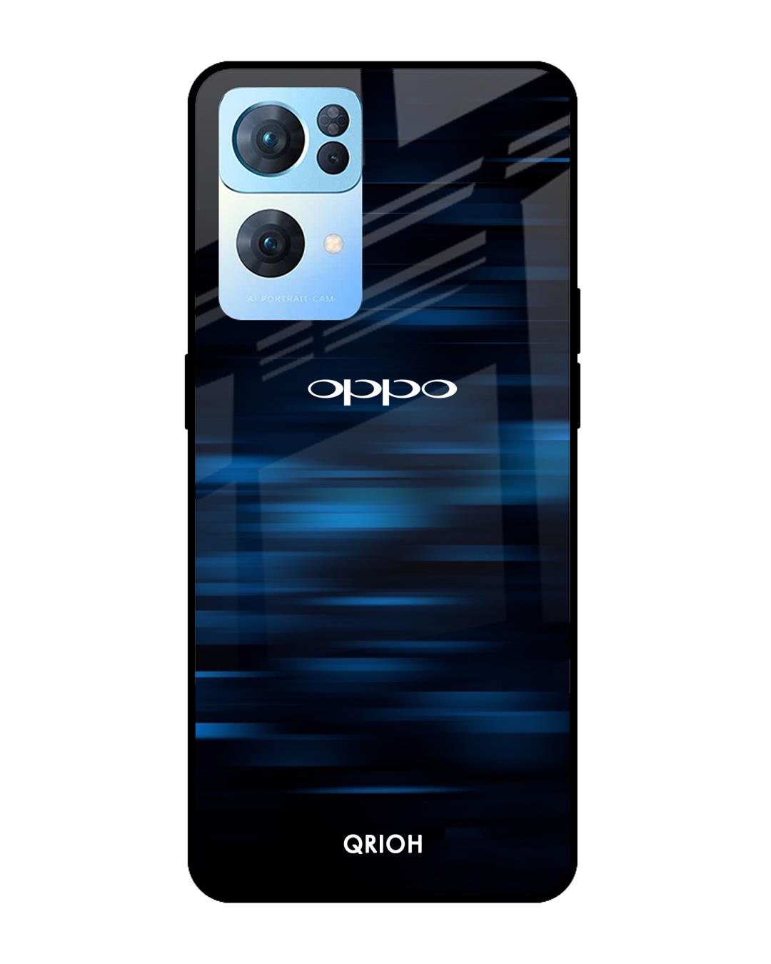 Buy Blue Rough Pastel Premium Glass Cover For Oppo Reno7 Pro 5G (Impact ...