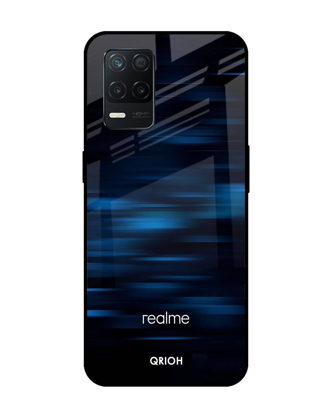 Buy Blue Rough Pastel Premium Glass Cover for Realme 8 5G (Shock Proof ...