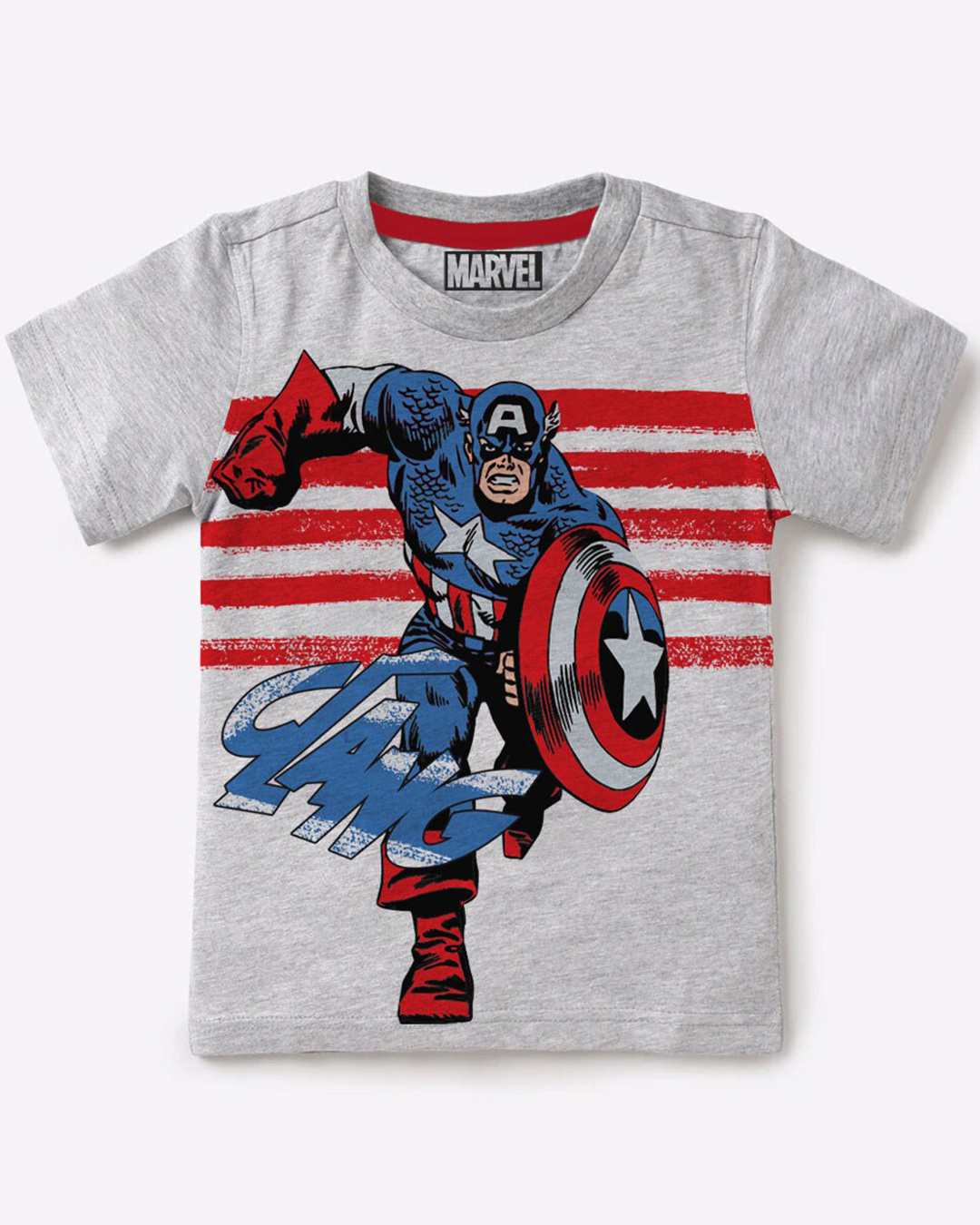 Buy Bonkids Boys Grey Captain America Graphic Printed T-shirt Online at ...
