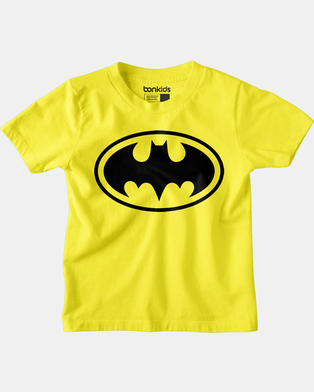 Buy Bonkids Boys Yellow Batman Logo Graphic Printed T-shirt Online at ...