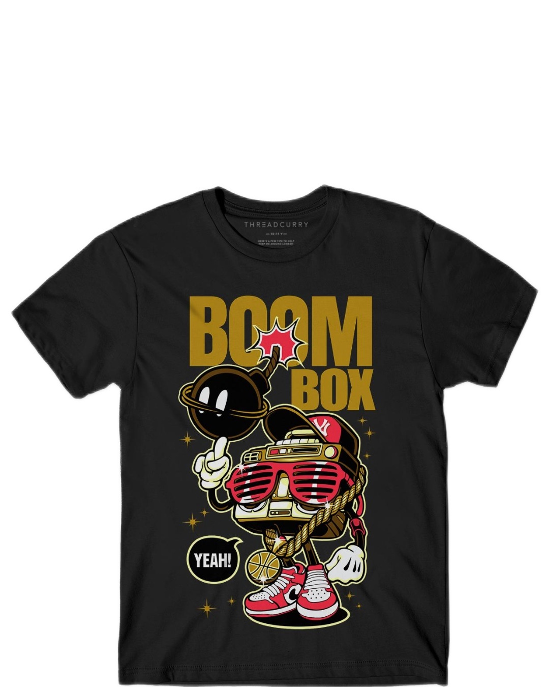 Buy Boys Black Boom Box Graphic Printed T-shirt Online at Bewakoof