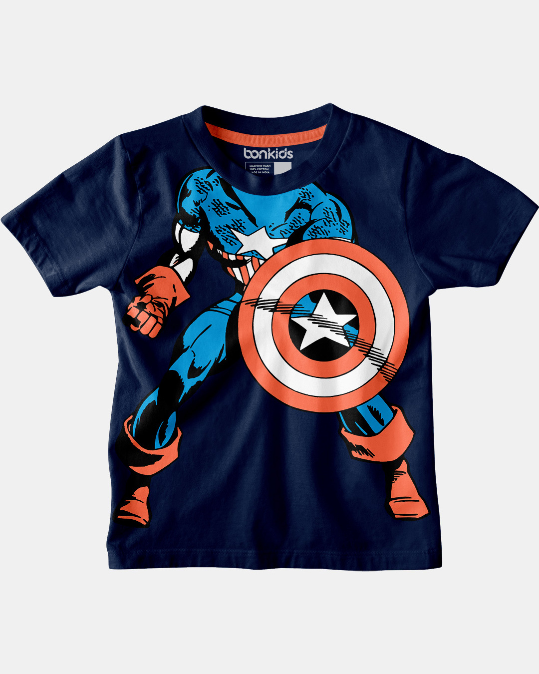 Buy Boys Blue Captain America Graphic Printed T-shirt Online at Bewakoof