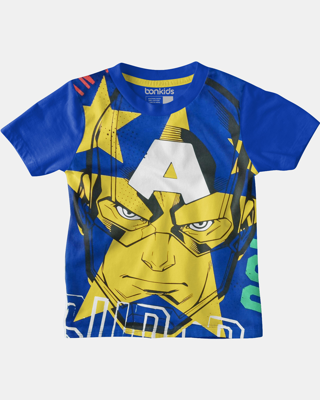 Buy Boys Blue Captain America Graphic Printed T-shirt Online at Bewakoof