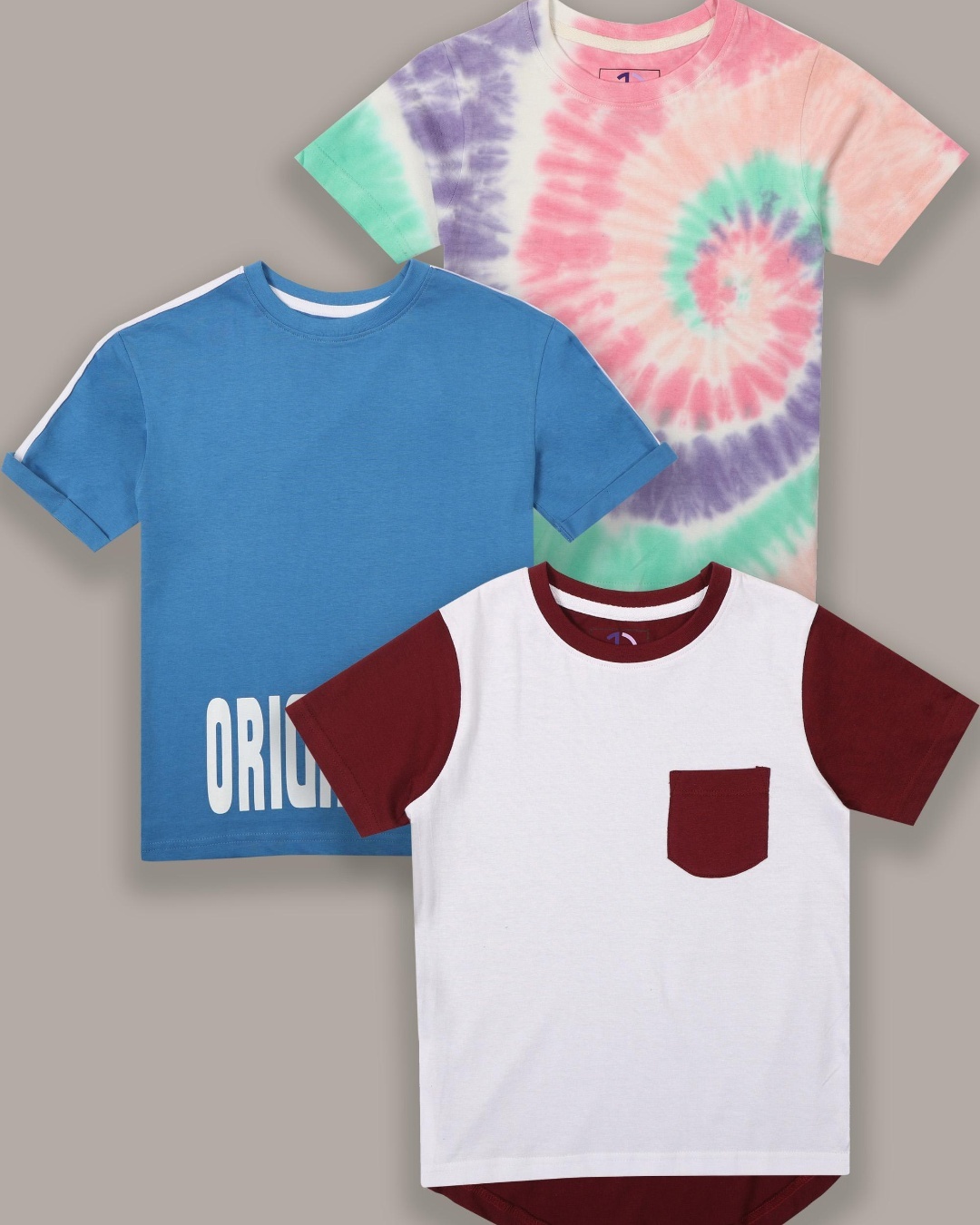 Buy Pack of 3 Boys Multicolor Typography T-shirt Online in India at ...