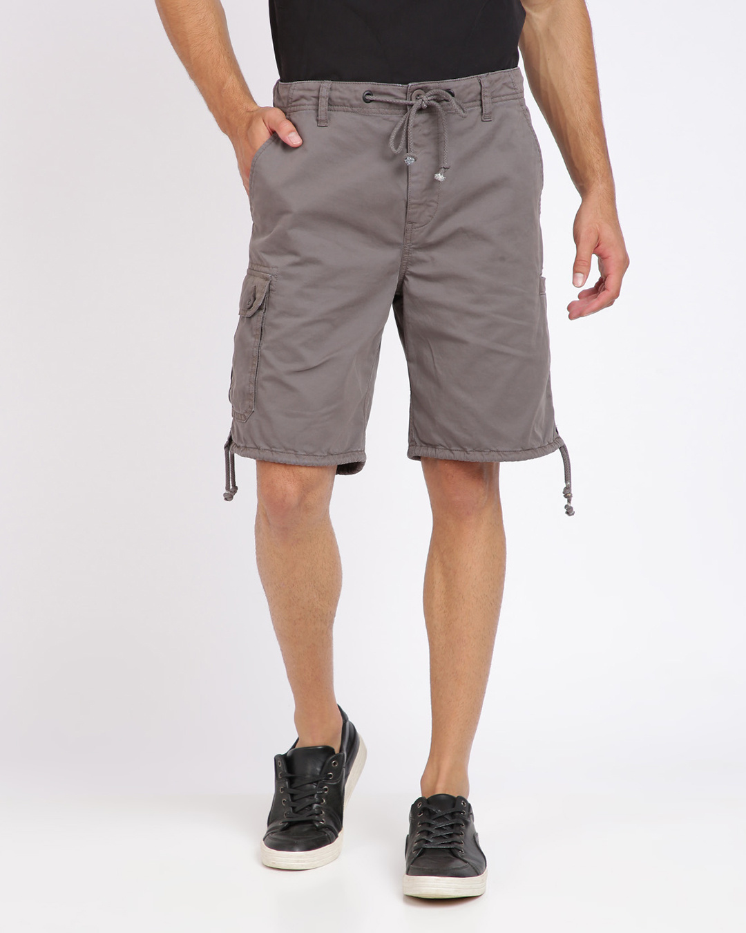 Buy Breakbounce Washed twill loose cargo shorts with multi pockets ...