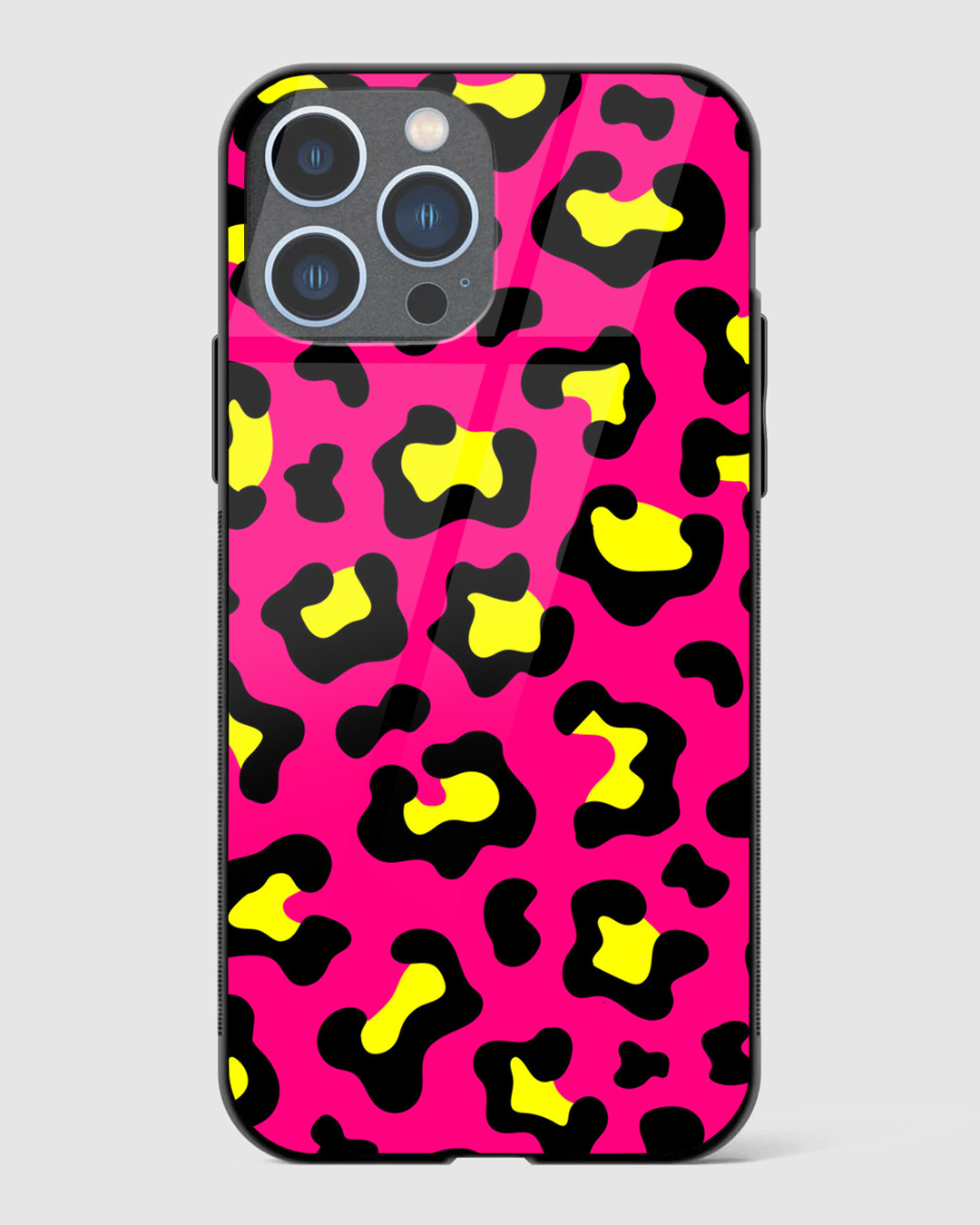 Buy Bright Pink Leopard Print Premium Glass Case for Apple iPhone 13 ...