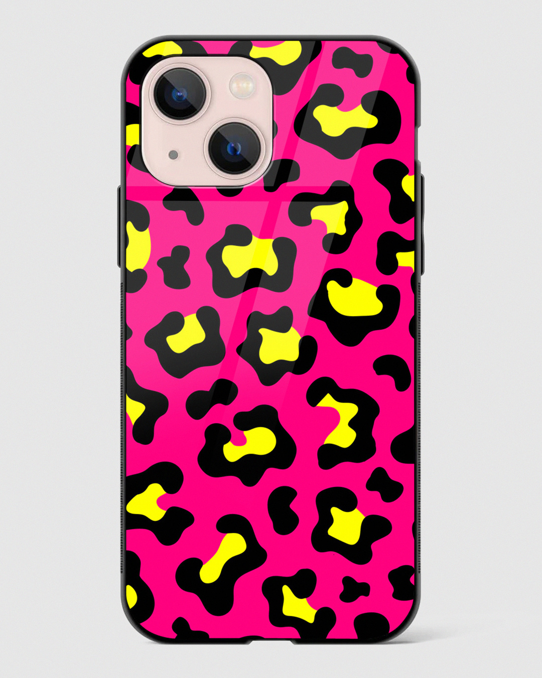 Buy Bright Pink Leopard Print Premium Glass Case for Apple iPhone 15 ...