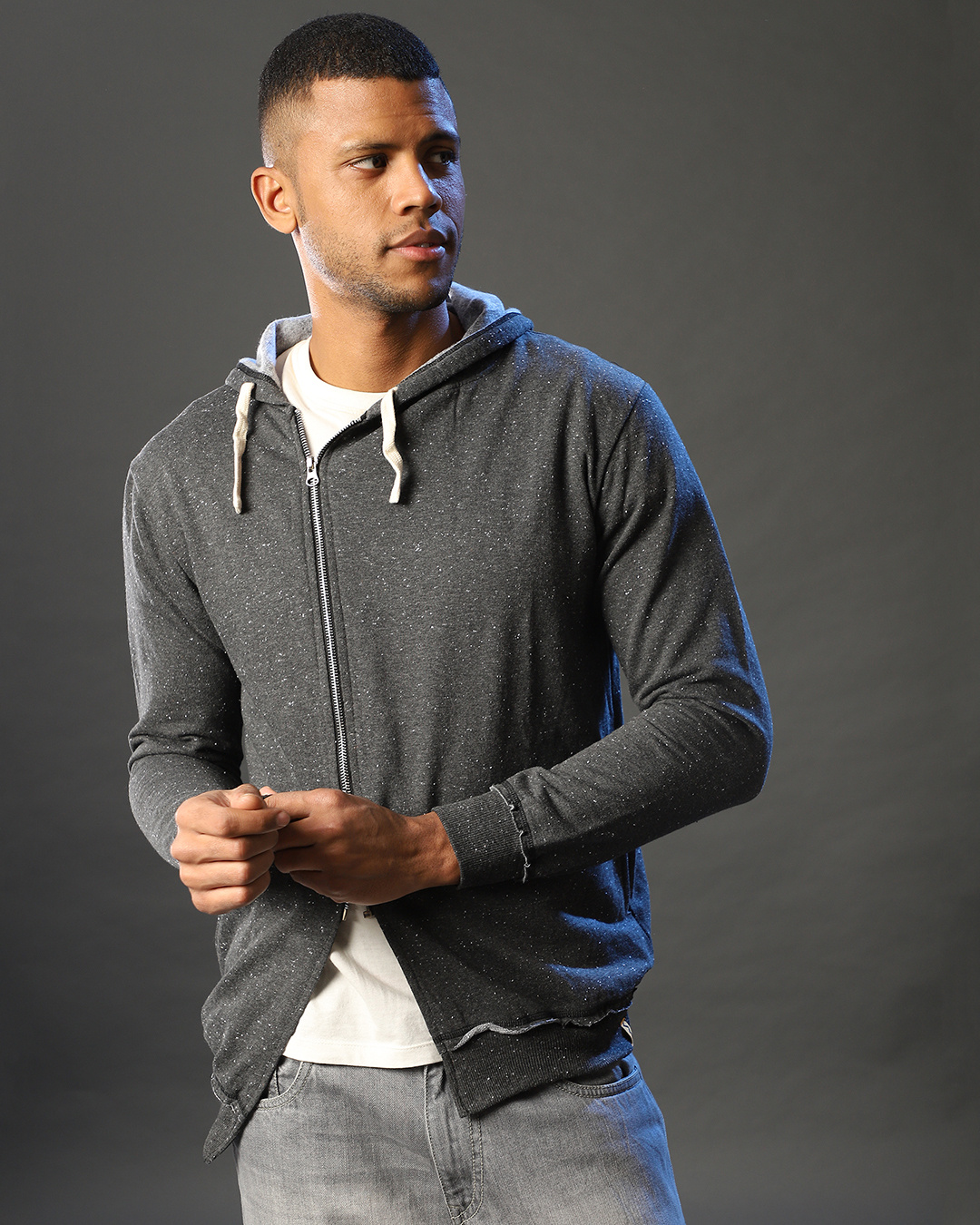 Buy Men's Grey & White Solid Regular Fit Jacket Online at Bewakoof