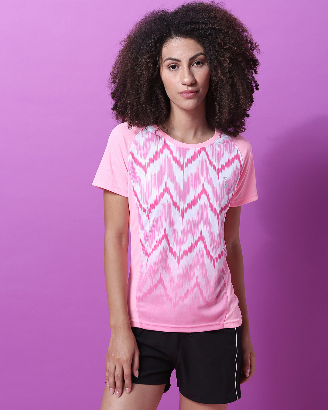 Buy Campus Sutra Women's Pink Printed Regular Fit T-shirt Online at ...