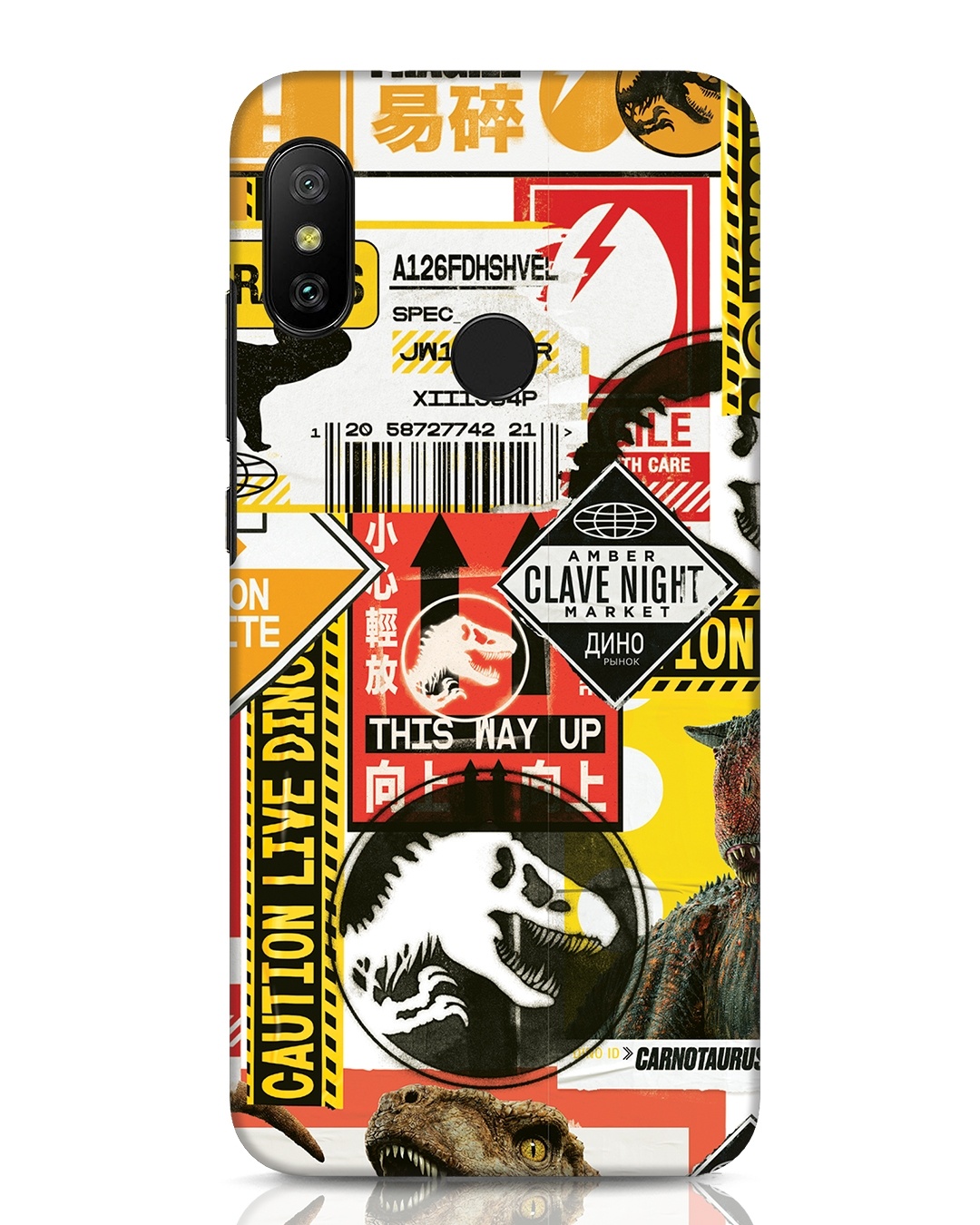 Buy Caution - Live Dinosaur Designer Hard Cover for Xiaomi Redmi Note 6 ...