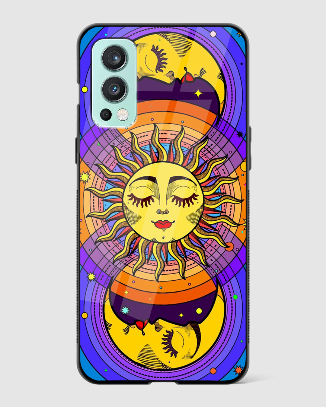 Buy Celestial Sun & Moon Groovy Premium Glass Case for OnePlus Nord 2 Online in India at Bewakoof