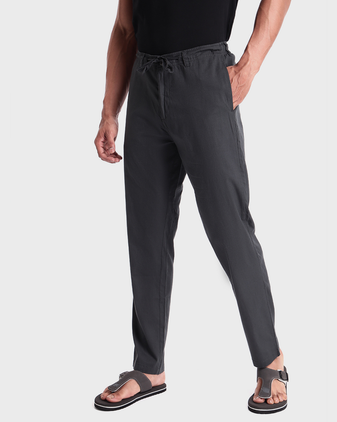 Buy Charcoal Grey Casual Cotton Pants Online at Bewakoof