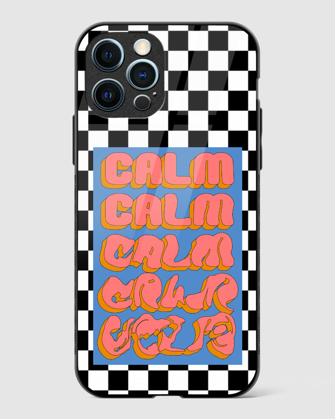 Buy Checkered Calm Premium Glass Case for Apple iPhone 12 Pro Max ...