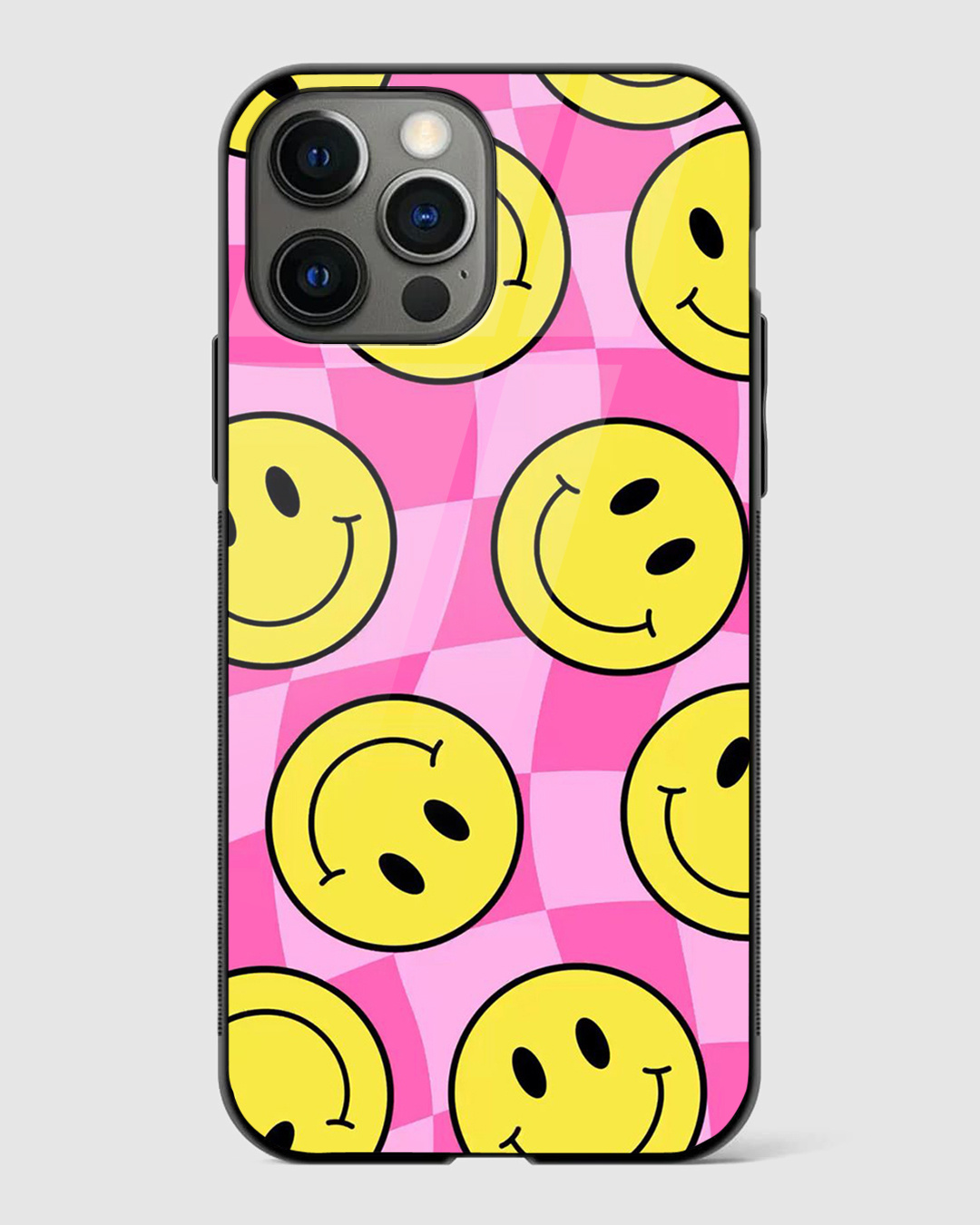 Buy Checkered Smiley Premium Glass Case for Apple iPhone 14 Pro Max ...