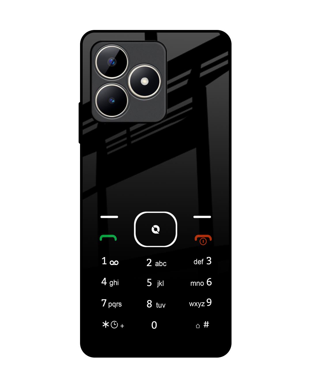 Buy Classic Keypad Pattern Premium Glass Case for Realme C53 (Shock ...