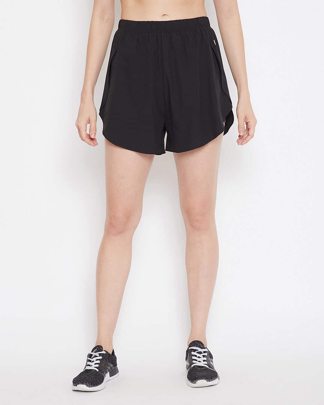 Buy Clovia Women's Comfort Fit Active Dolphin Shorts in Black Online at ...