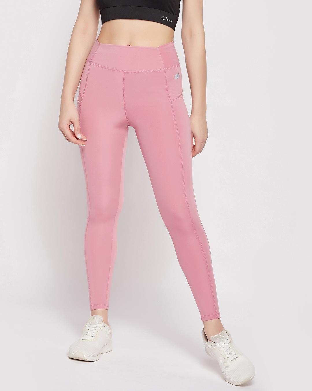 Buy Clovia Women's Pink Activewear Tights for Women Pink Online at Bewakoof