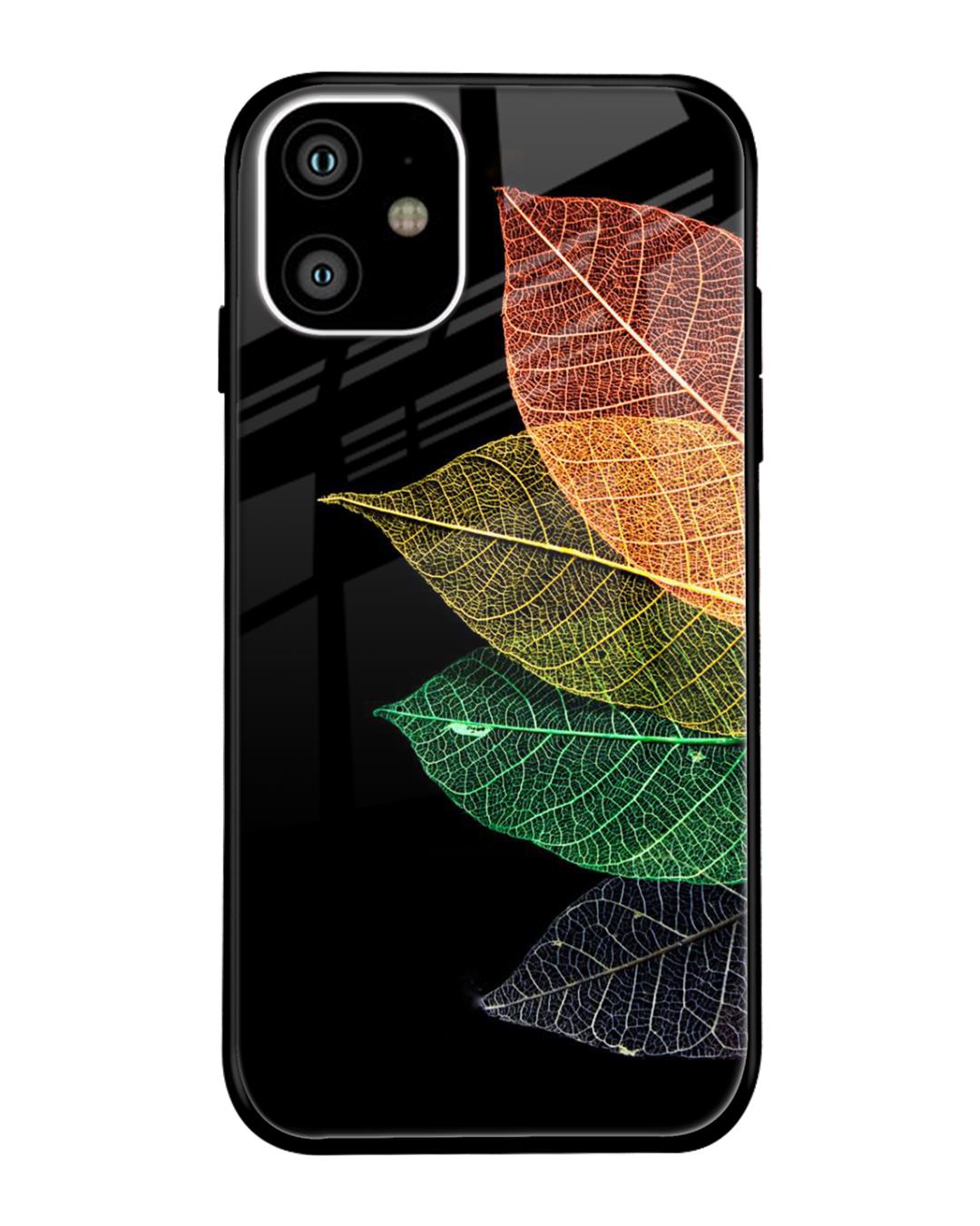 Buy Colorful Leaves Premium Glass Case for Apple iPhone 11 (Shock Proof ...