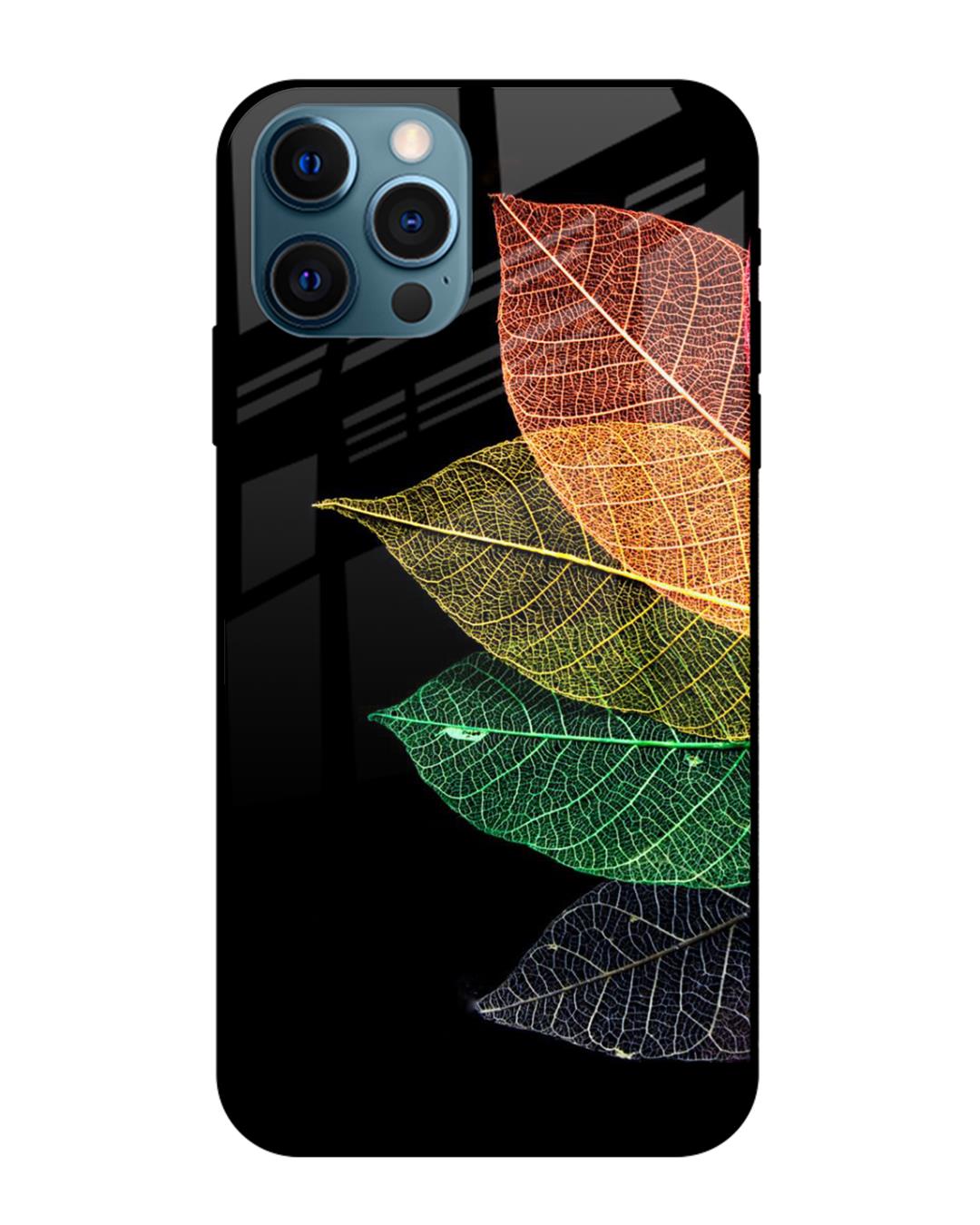 Buy Colorful Leaves Premium Glass Case for Apple iPhone 12 Pro (Shock ...
