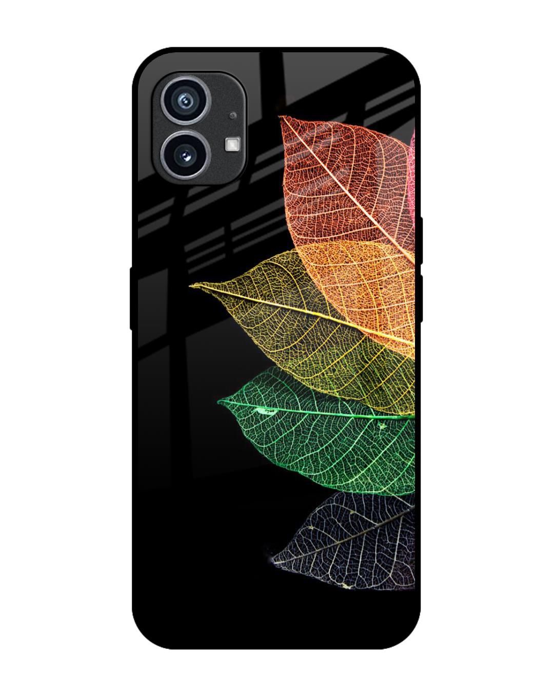 Buy Colorful Leaves Premium Glass Case for Nothing Phone (1) (Shock ...
