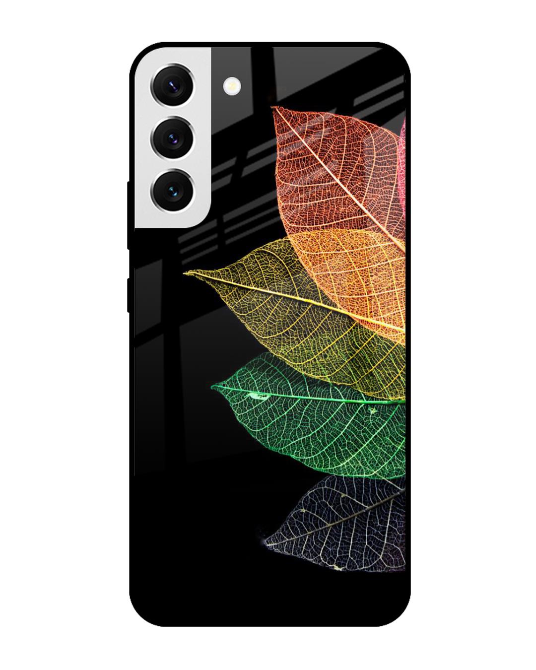 Buy Colorful Leaves Premium Glass Case for Samsung Galaxy S22 5G (Shock ...