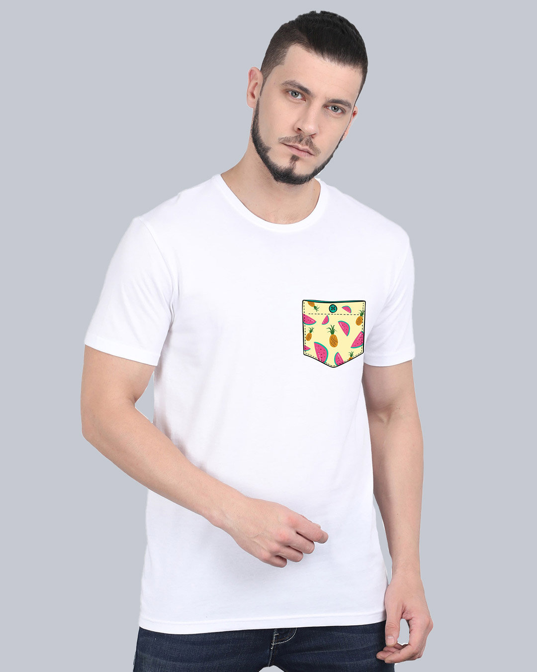 Buy Pocket Design T-Shirt White Online at Bewakoof
