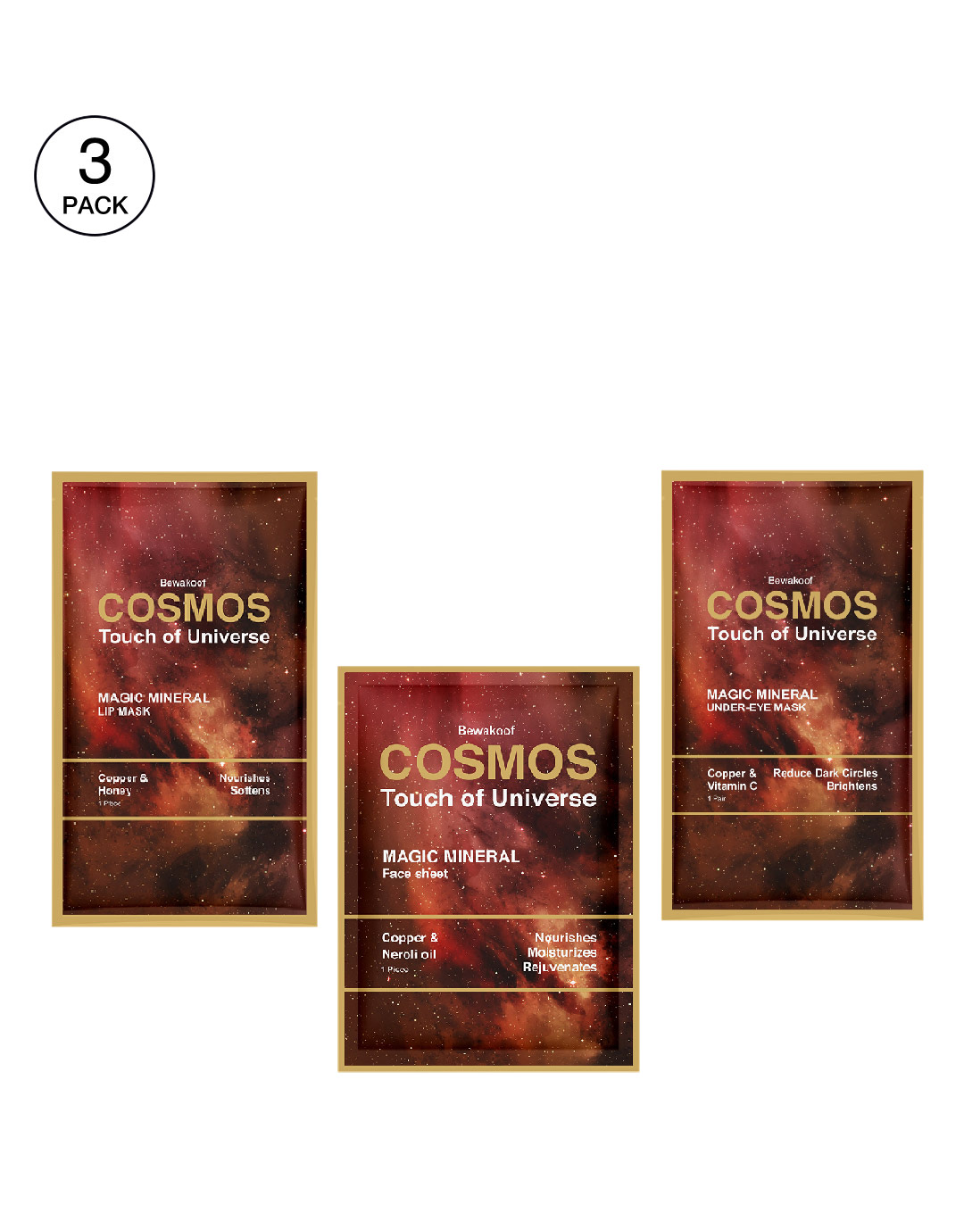 Buy COSMOS Copper Mask Combo (1 Face Sheet Mask , 1 Lip Mask, 1 Under ...
