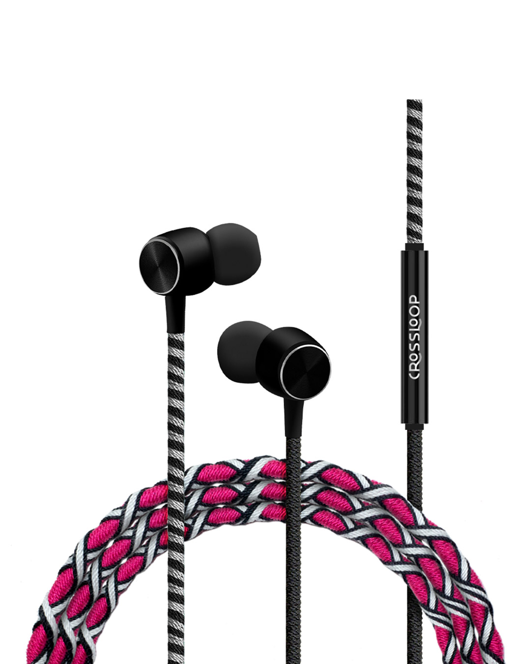 Buy CrossLoop Pro Series Earphone with Mic & Volume Control in Pink ...