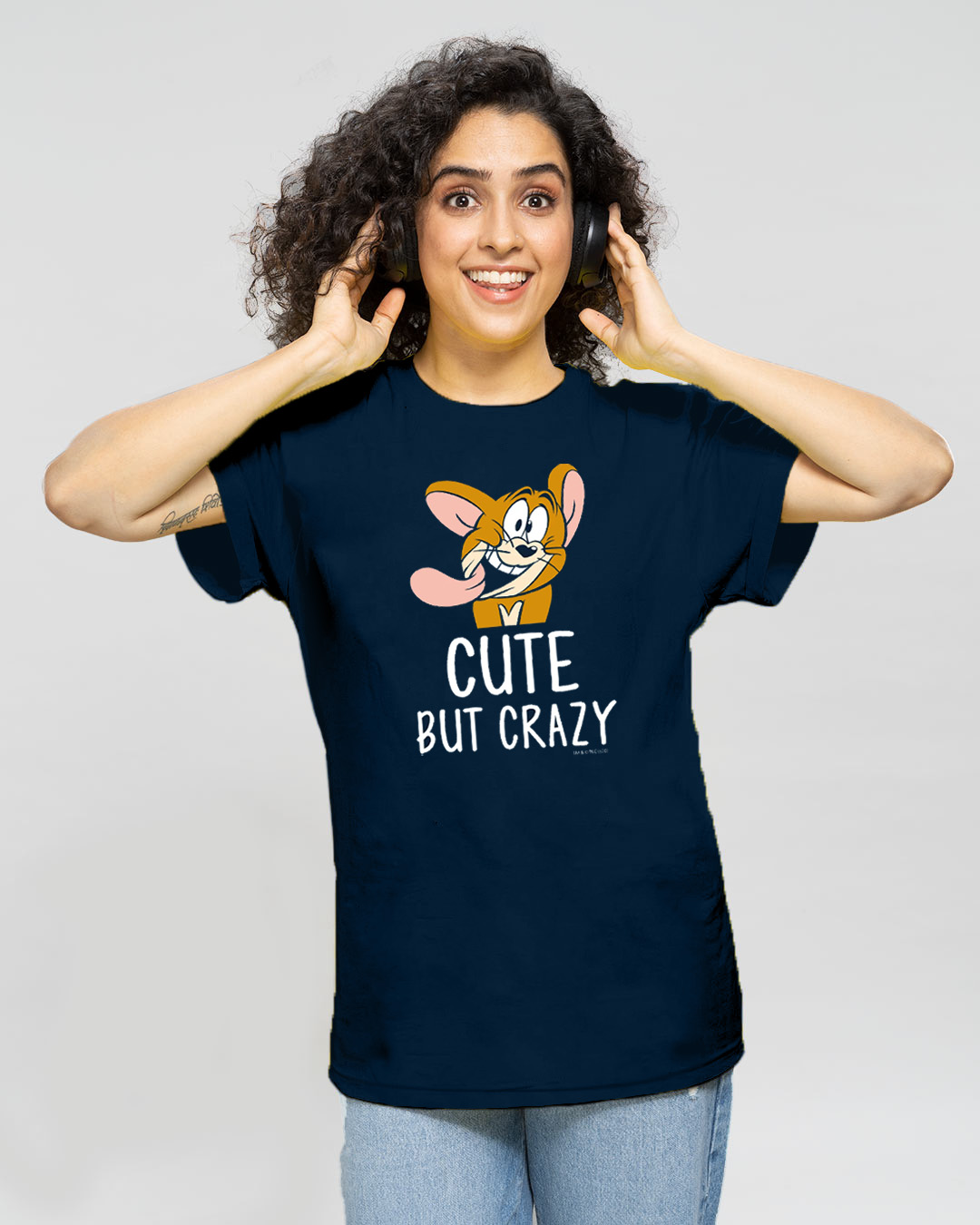 Cute But Crazy Boyfriend T-Shirts (TJL) Navy Blue