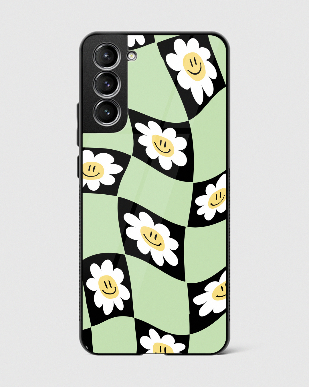 Buy Daisy Black & Green Checkered Premium Glass Case for Samsung Galaxy ...