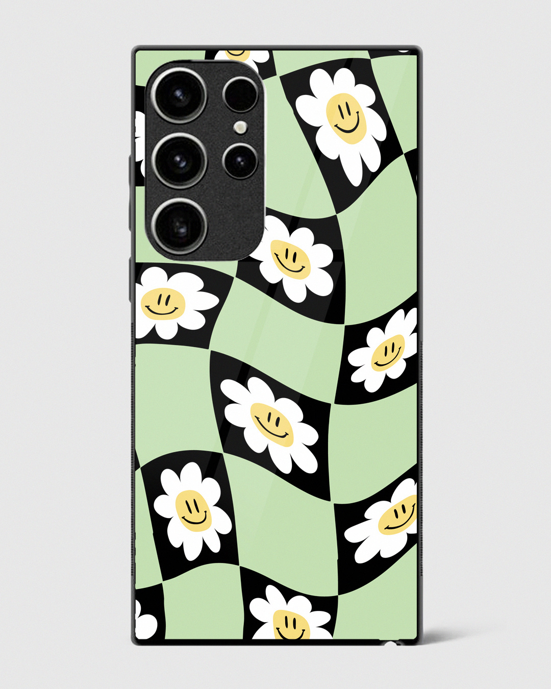 Buy Daisy Black & Green Checkered Premium Glass Case for Samsung Galaxy S23 Ultra 5G Online in ...