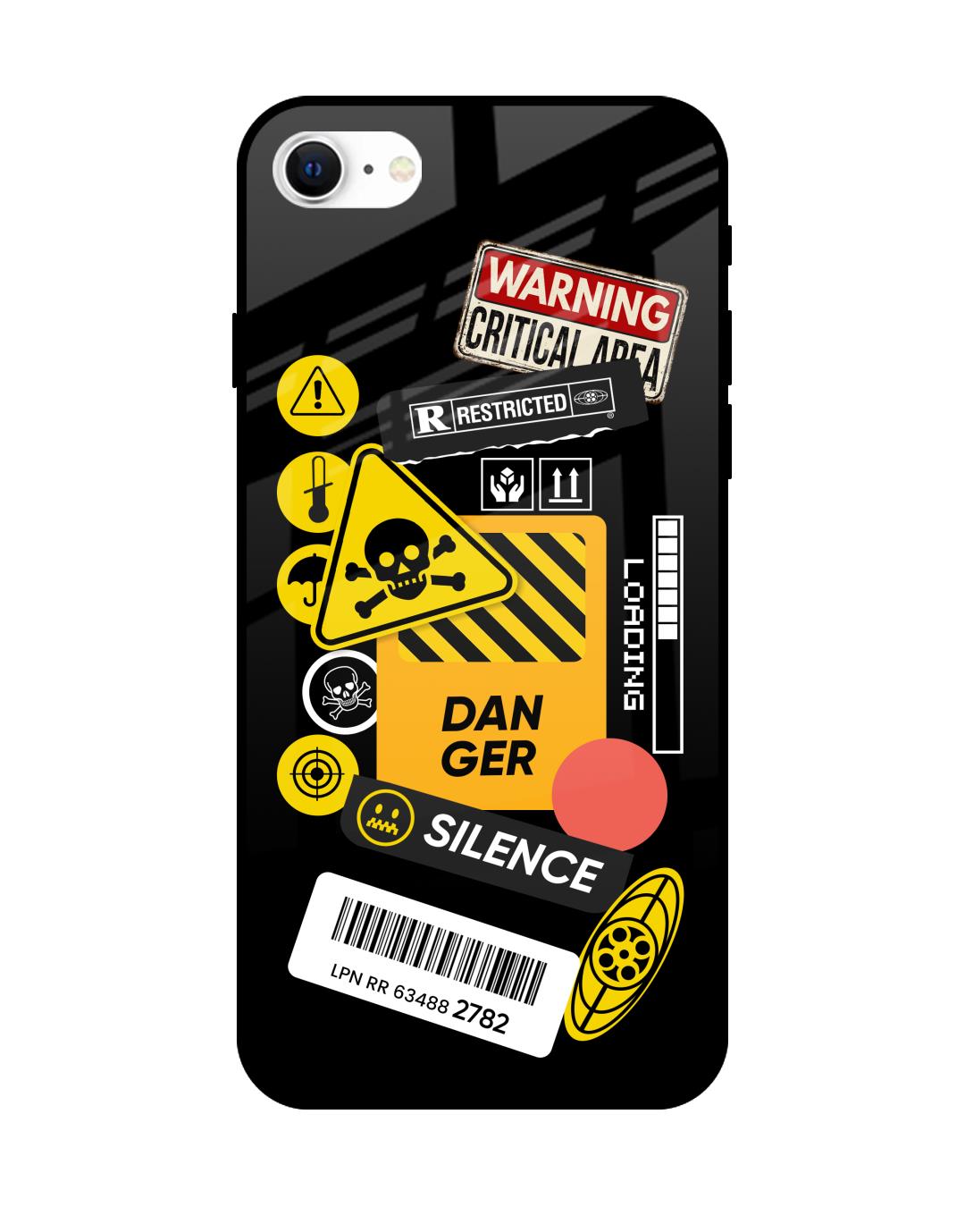 Buy Danger Signs Premium Glass Case for Apple iPhone SE 2022 (Shock ...