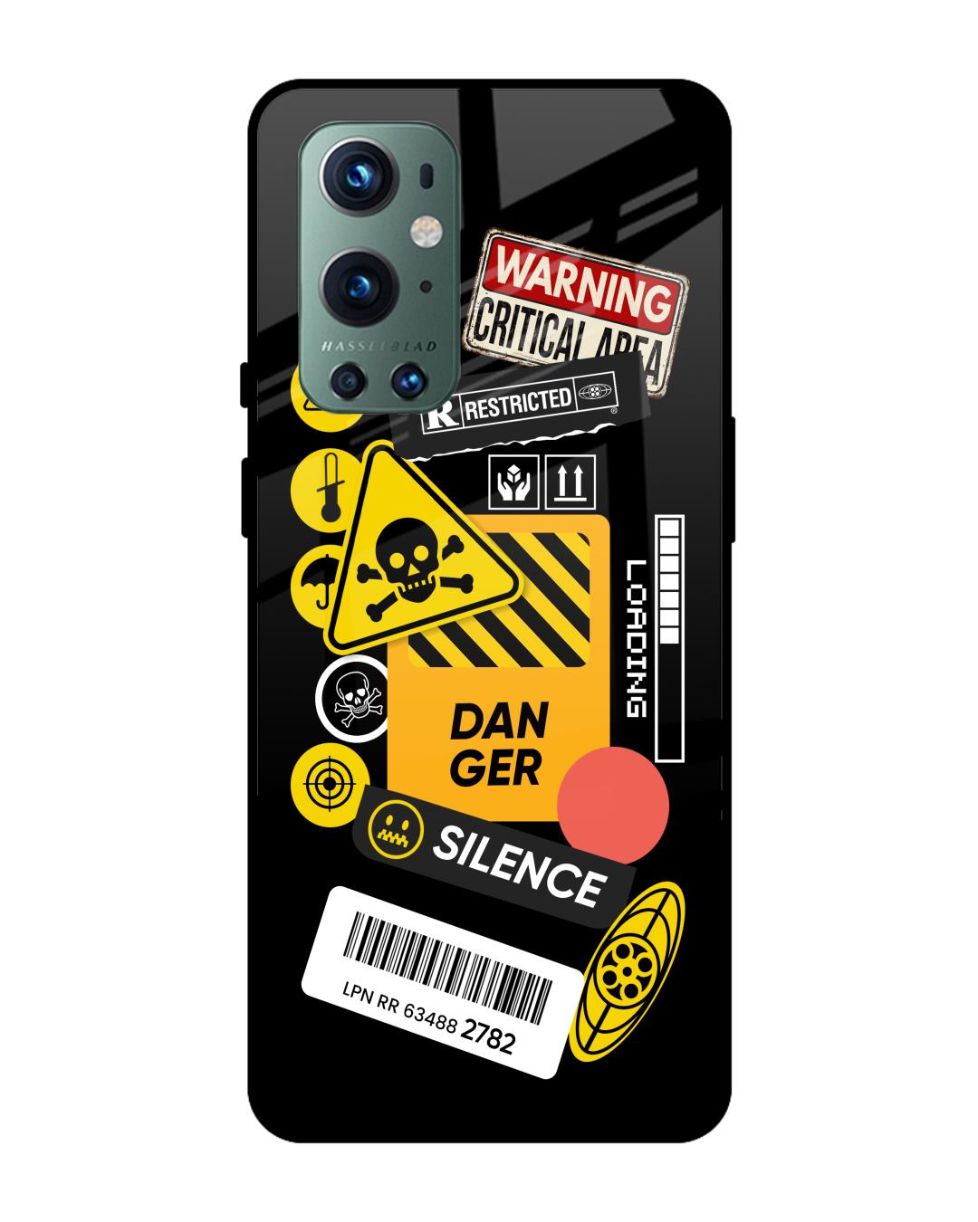 Buy Danger Signs Premium Glass Case for OnePlus 9 Pro (Shock Proof ...