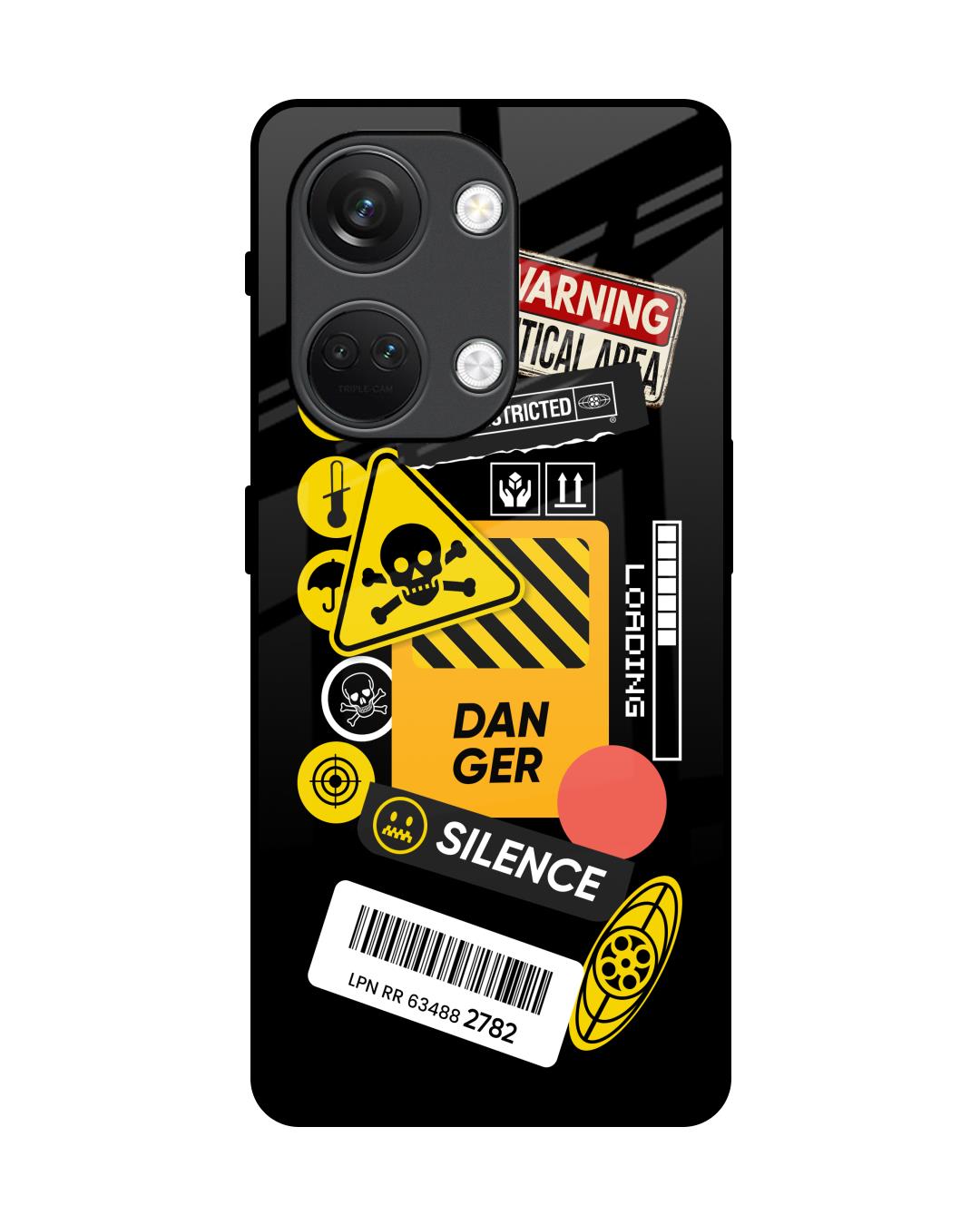 Buy Danger Signs Premium Glass Case for OnePlus Nord 3 5G (Shock Proof ...