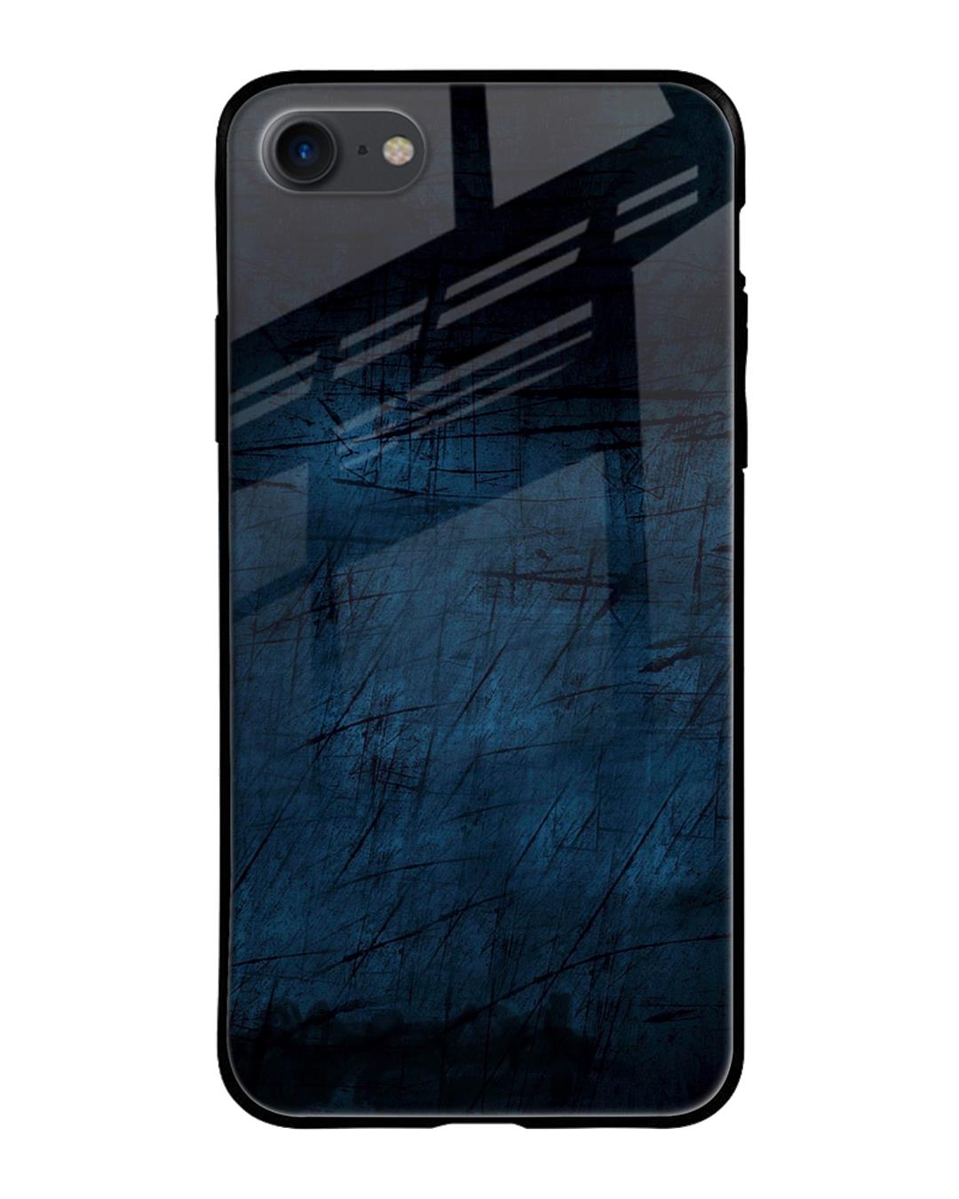 Buy Dark Blue Grunge Premium Glass Case for Apple iPhone SE 2020 (Shock ...