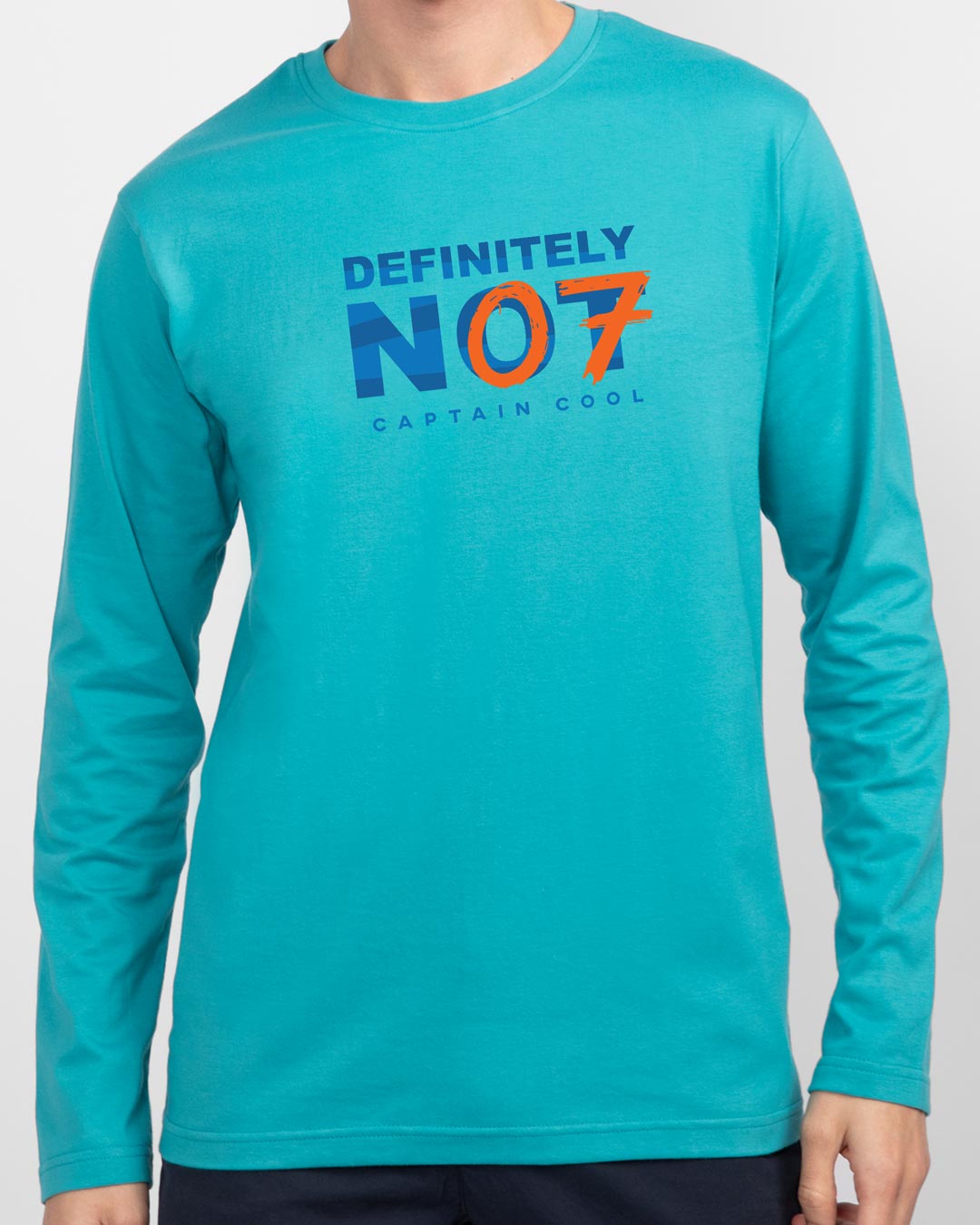 Buy Definitely Not 7 Full Sleeve T-Shirt Tropical Blue Online at Bewakoof