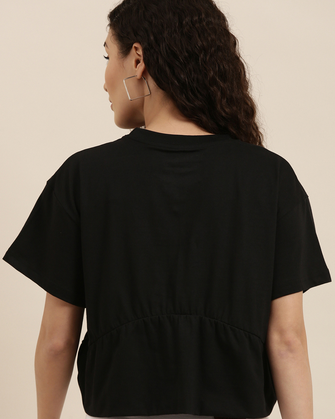 Buy Womens Black Typography Boxy Fit Crop T Shirt Online At Bewakoof