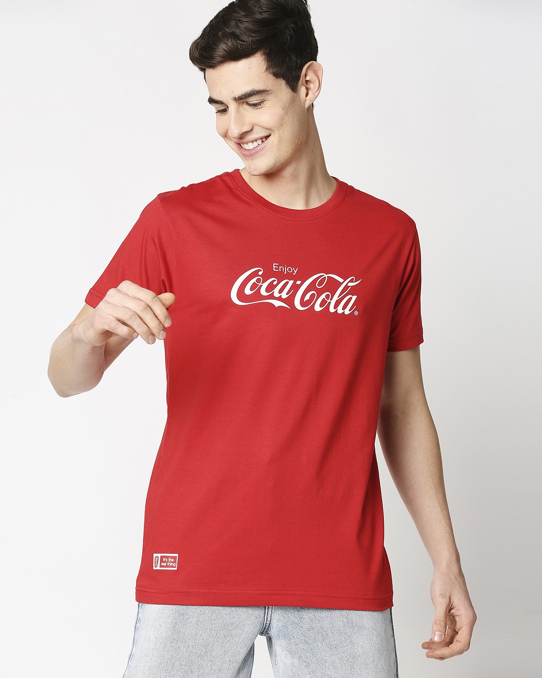 Buy Men's Red Enjoy Coca-Cola Typography T-shirt Online at Bewakoof