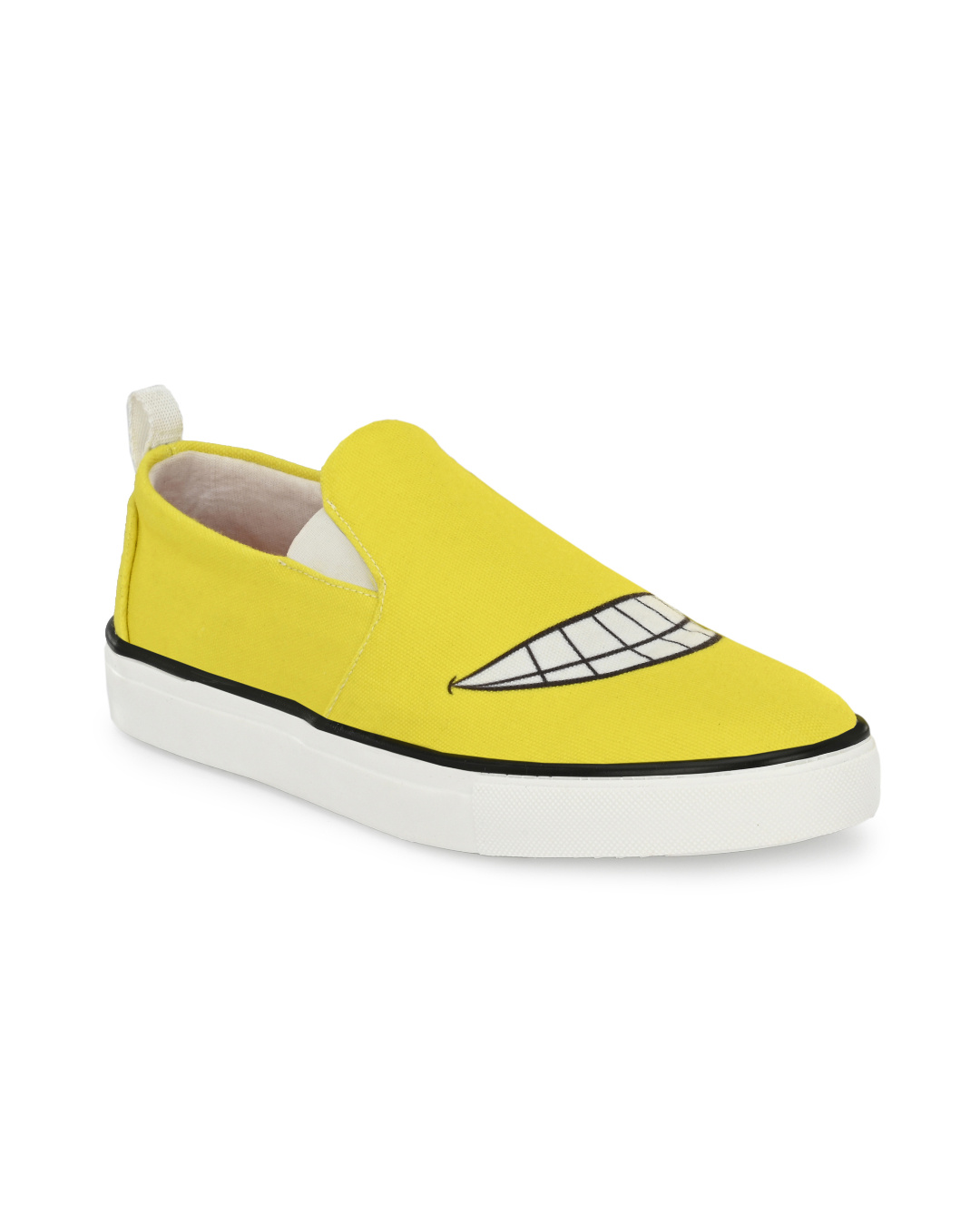 Buy Men's Yellow Polycanvas Smiley Printed Slip-On Sneaker Online in ...