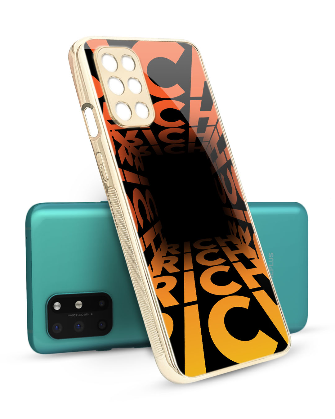 Buy Eye Twister illusion Metallic Gold Premium Glass Case for OnePlus ...