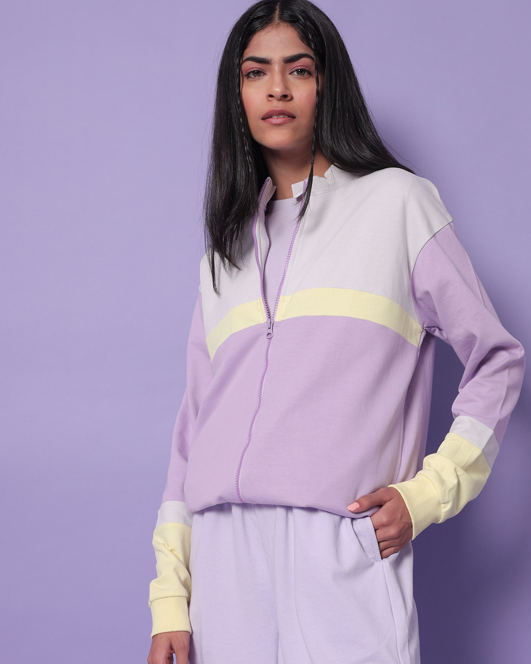 Buy Women's Lilac Bomber Jacket Online at Bewakoof