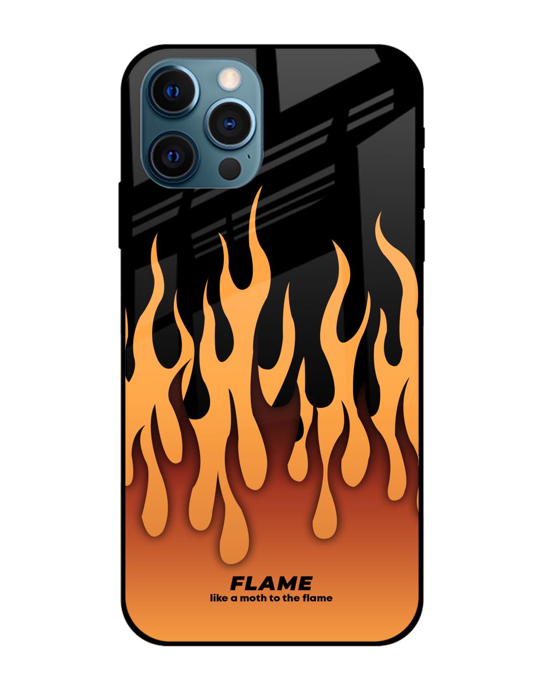 Buy Fire Flame Premium Glass Case for Apple iPhone 12 Pro Max (Shock ...