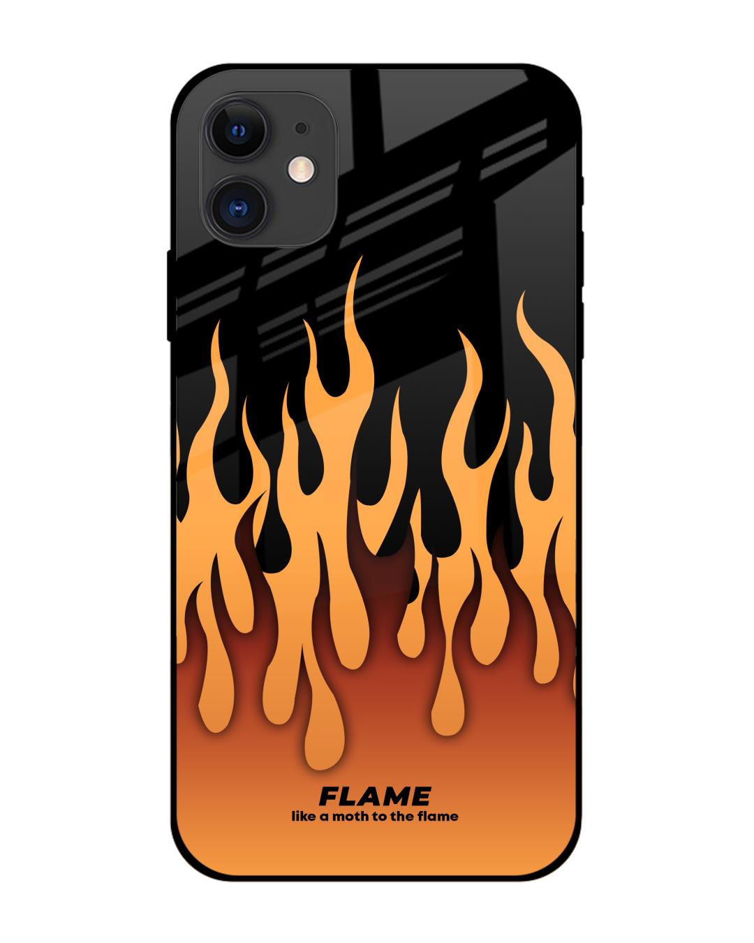 Buy Fire Flame Premium Glass Case for Apple iPhone 12 (Shock Proof ...
