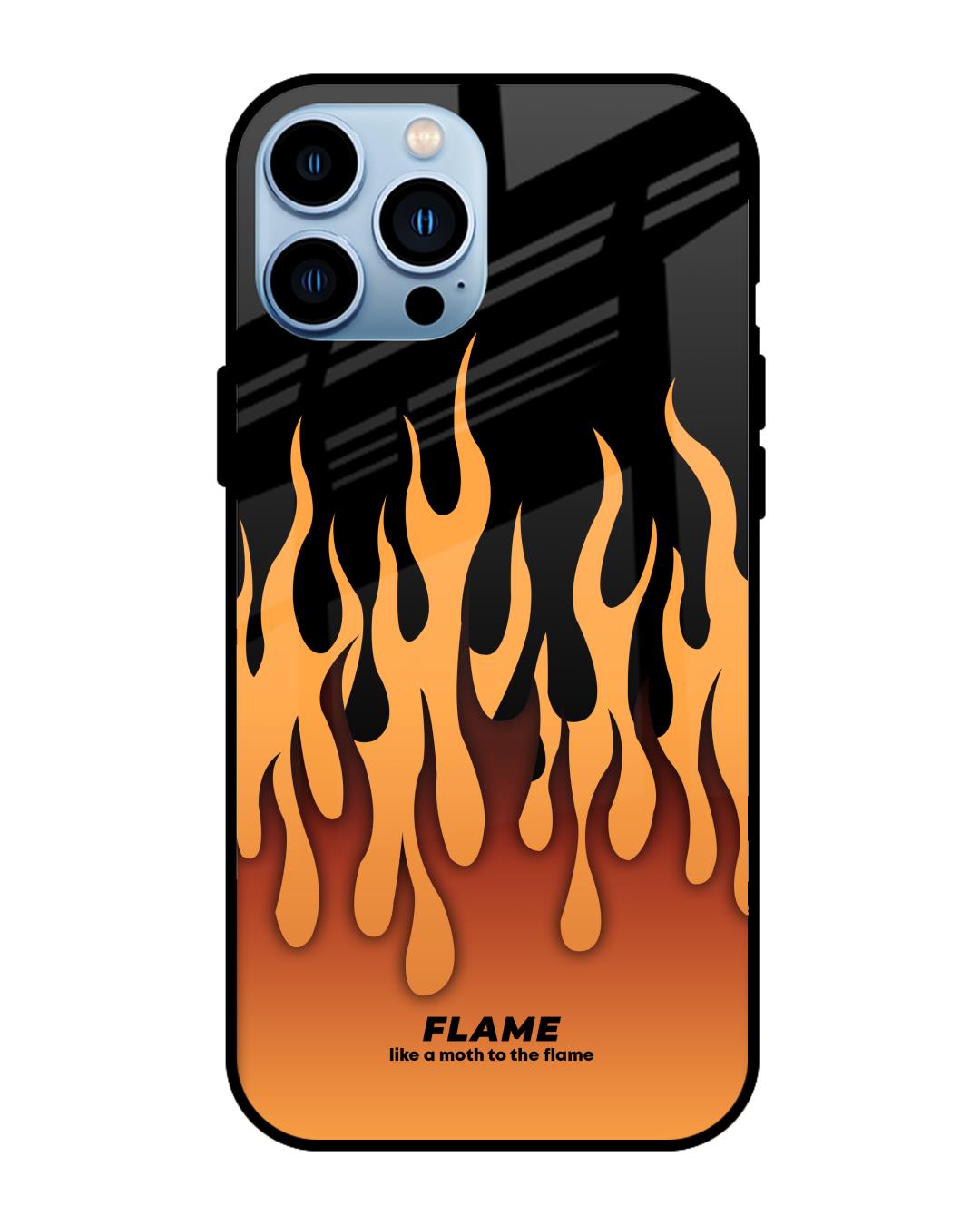 Buy Fire Flame Premium Glass Case for Apple iPhone 13 Pro Max (Shock Proof, Scratch Resistant ...