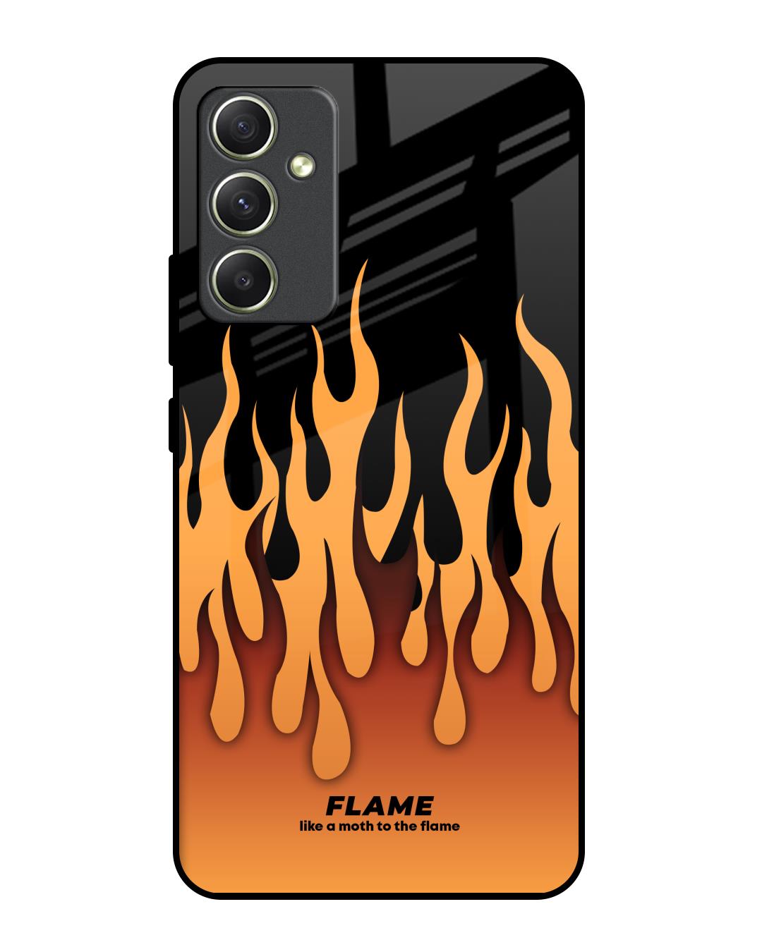 Buy Fire Flame Premium Glass Case for Samsung Galaxy A34 5G (Shock ...