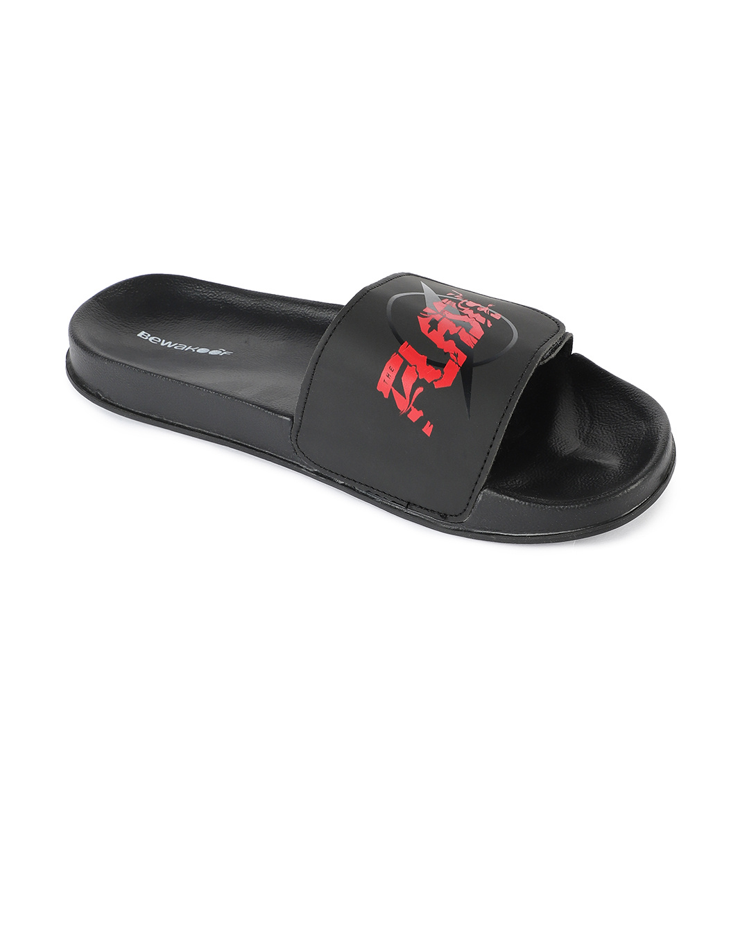 Buy Men's Black Flash Swirls Velcro Sliders Online in India at Bewakoof