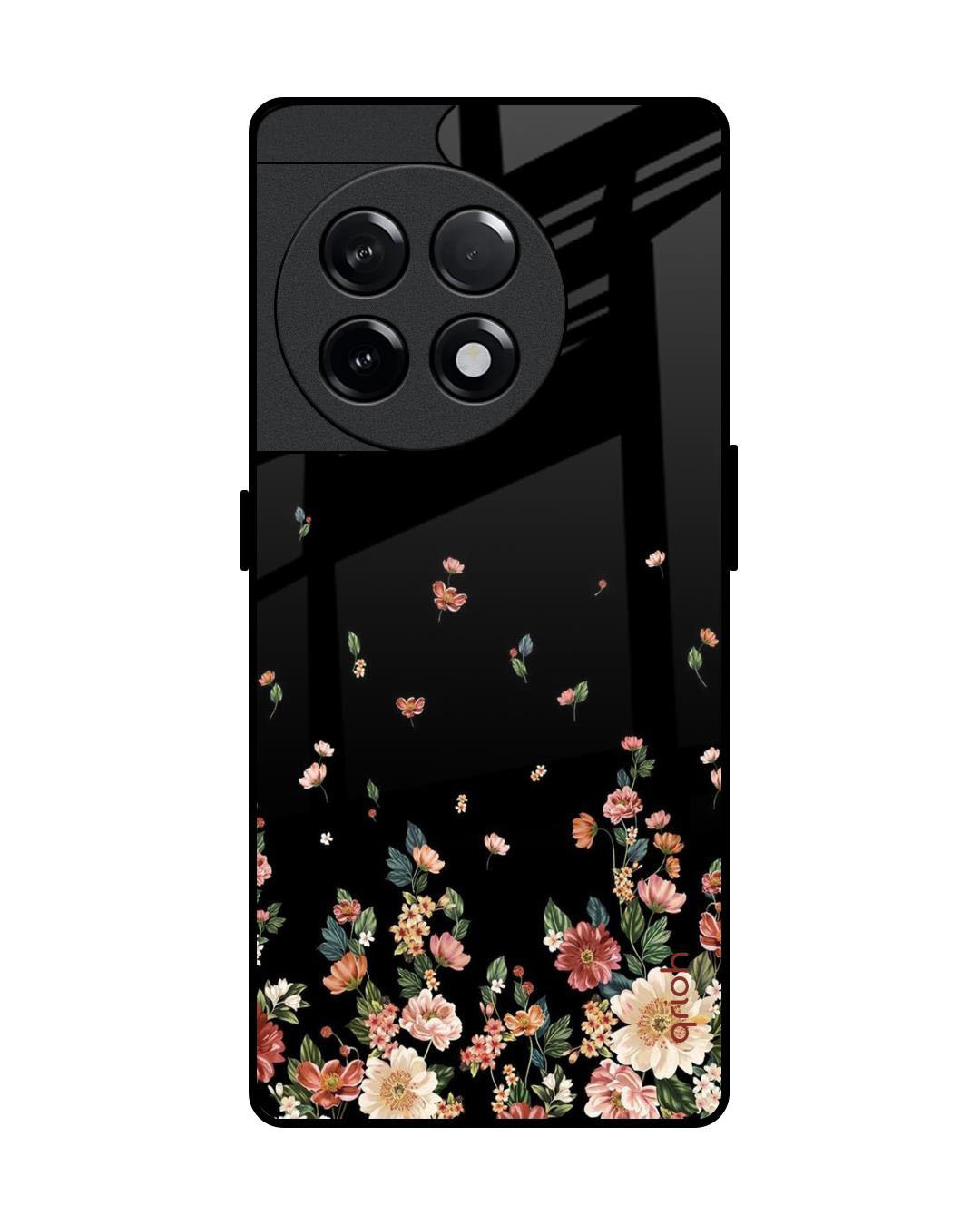 Buy Floating Floral Print Premium Glass Case for OnePlus 11R 5G (Shock ...