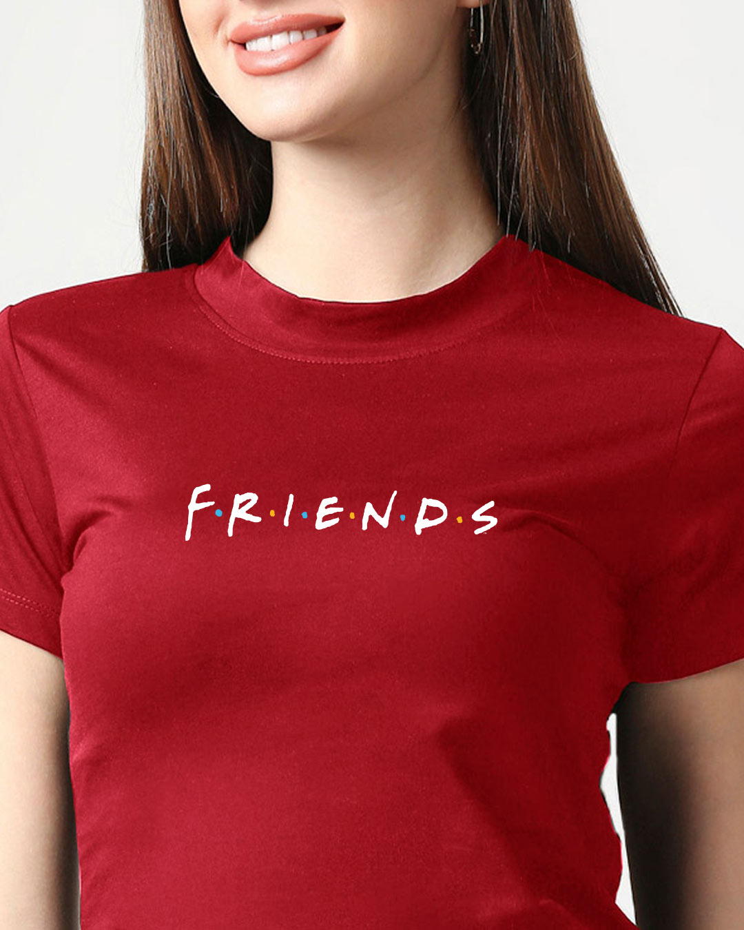 Buy Women's Red Friends Logo (FRL) Slim Fit Snug Blouse Online at Bewakoof