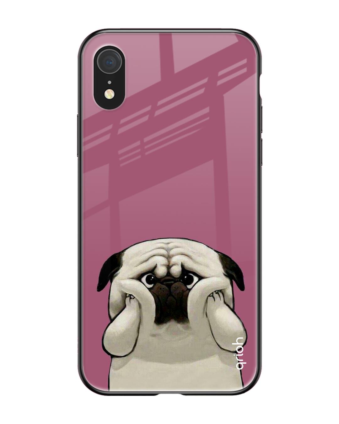 Buy Funny Pug Face Printed Premium Glass Cover For iPhone XR (Impact ...